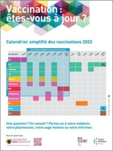 Cespharm - Calendrier vaccinal simplifié 2022 - affiche